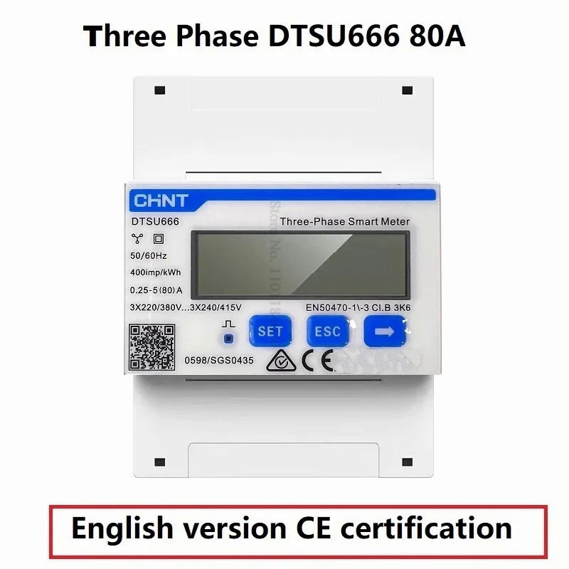 DTSU666 80A Electricity Energy Meter 3 Phase Four-Wire Guide Rail Type ...