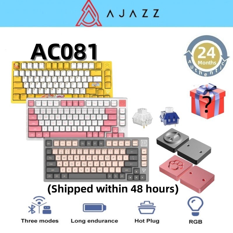 AJAZZ AC081 Customized Mechanical Keyboard 75% Aluminum Tuo Tuo Gasket Structure Hot Plug Wired ...