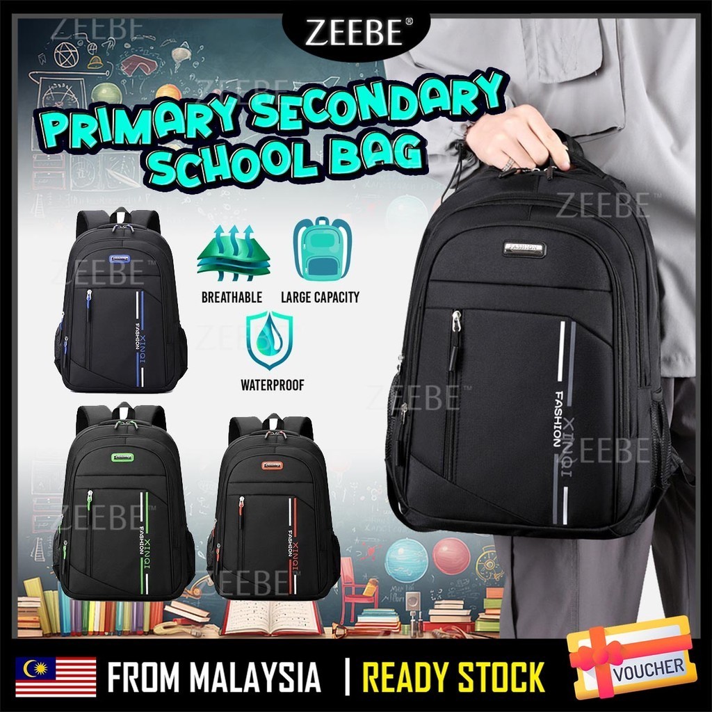 ZEEBE School Backpack Bag Primary Secondary Student Children Kid Laptop ...