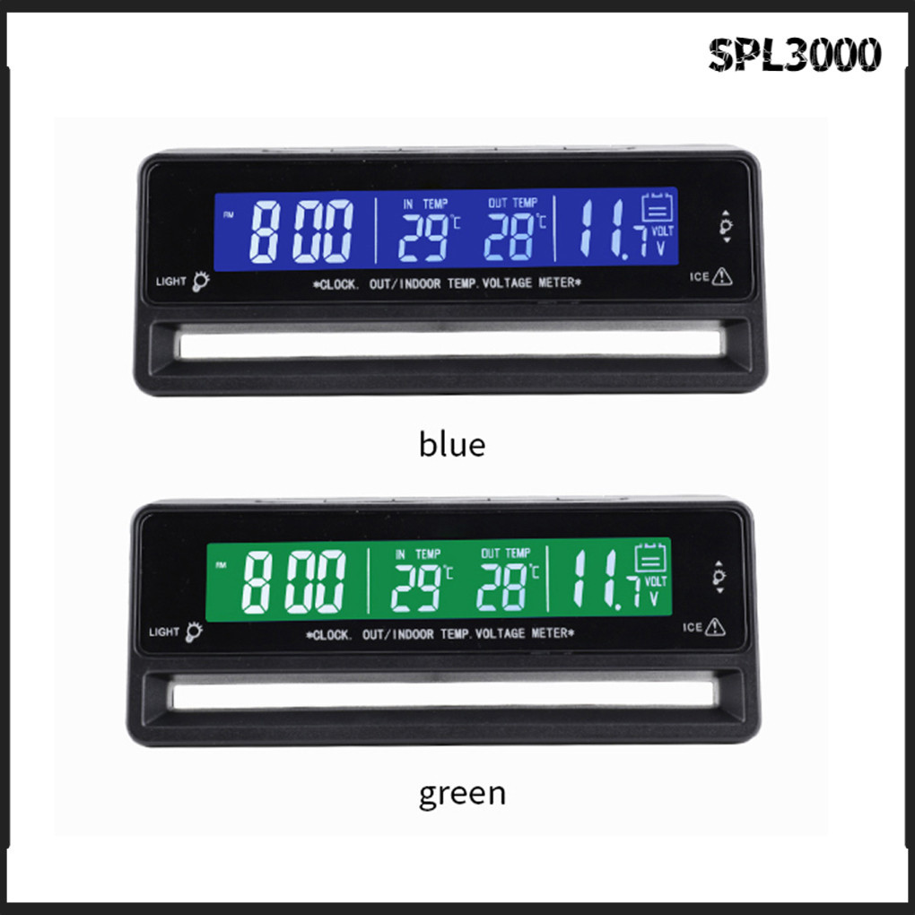 1/2/3 Car Digital Clock LCD Display Voltmeter Temps Voltage Meter ...