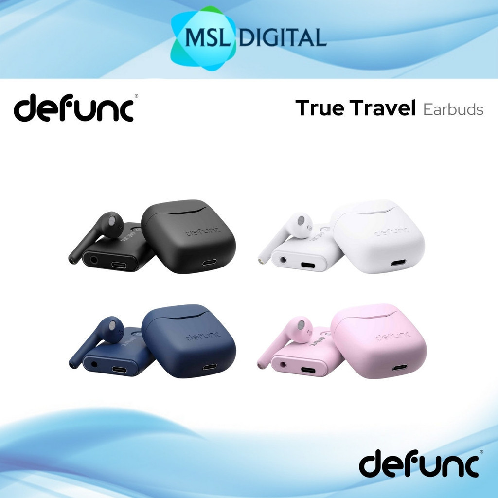 Defunc True Travel Bluetooth Wireless Earbuds | 10m wireless range | Touch control | IPX4 ...