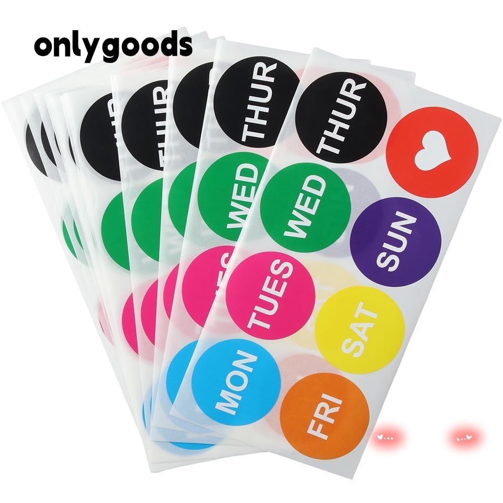 ONLYY Day Mark Labels, Multicolor Removable Monday Through Sunday ...