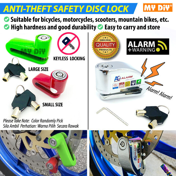MYDIYHOMEDEPOT - 2 KEYS ANTI-THEFT SAFETY DISC LOCK FOR MOTORCYCLE ...