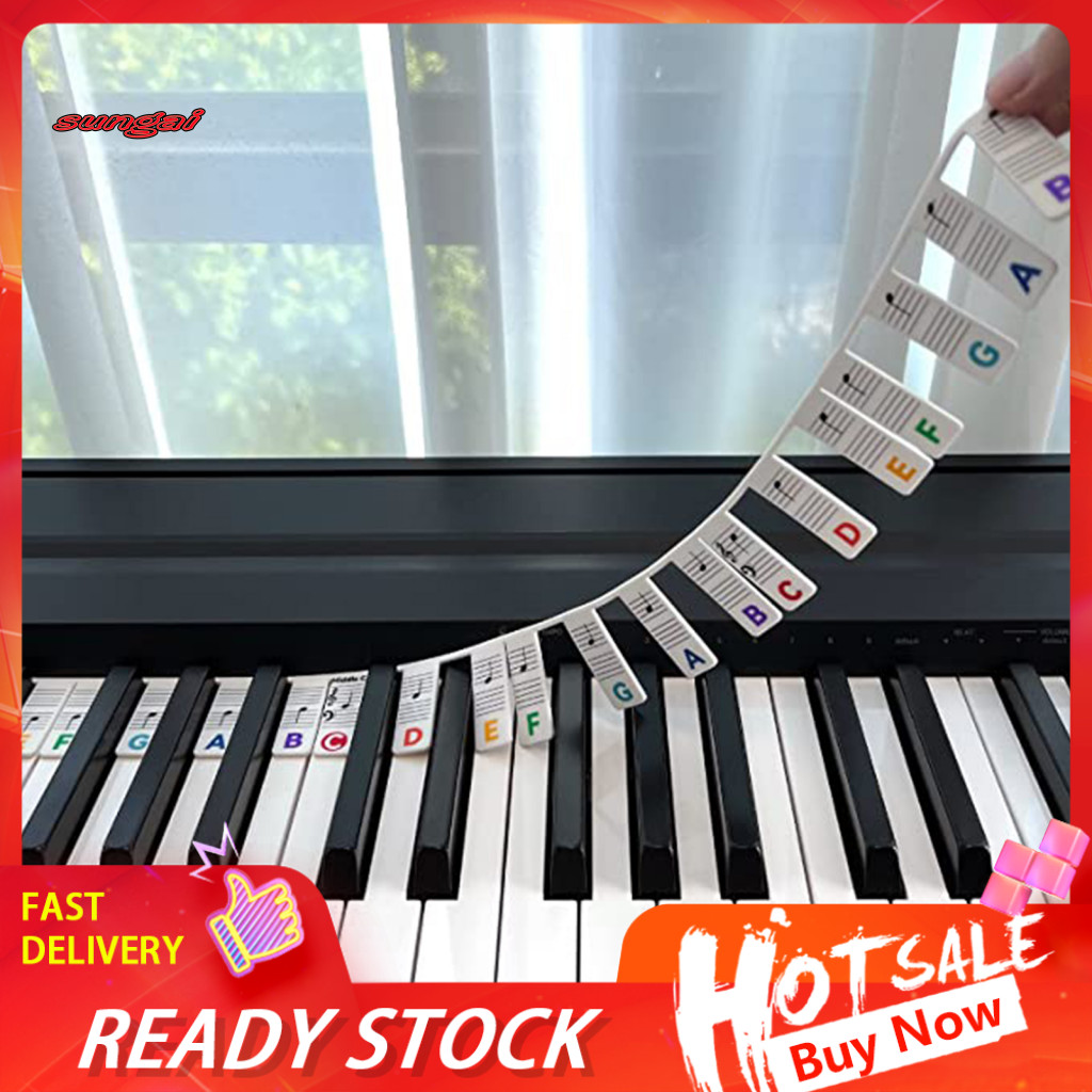 SUN_ 1 Set 88 Keys Piano Notes Guide with Treble Bass Detachable Piano ...