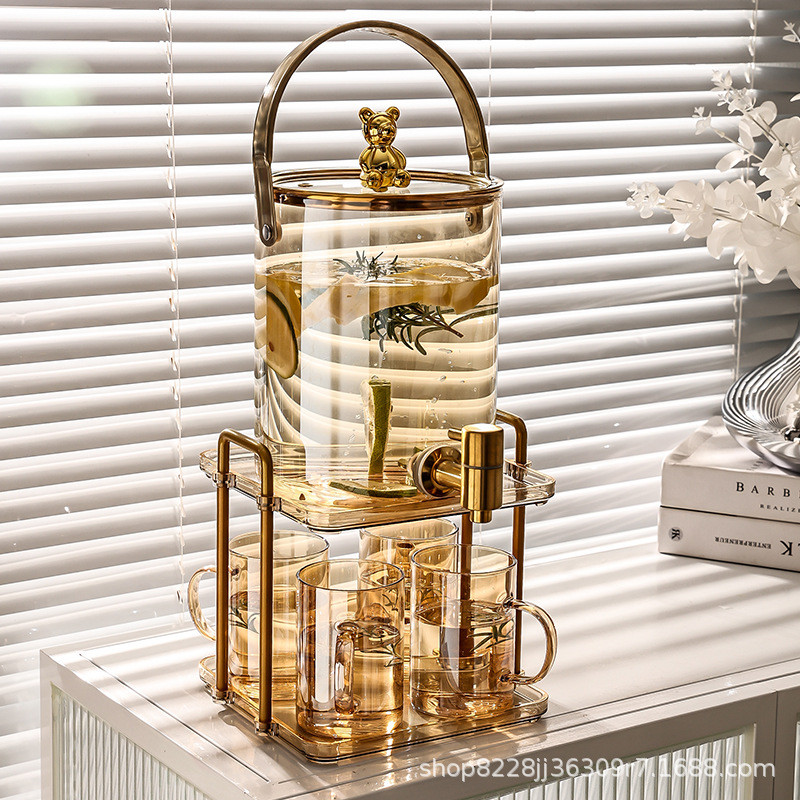 Pitcher Air Sejuk Kaca Mewah dengan Set Muncung Jag Air Sejuk Isi Rumah ...