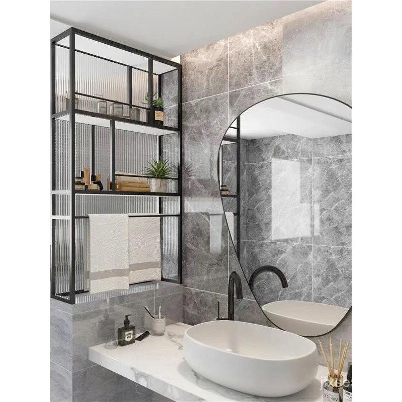 Modern Bathroom Half Wall Screen Partition Shelf Living Room Bedroom ...