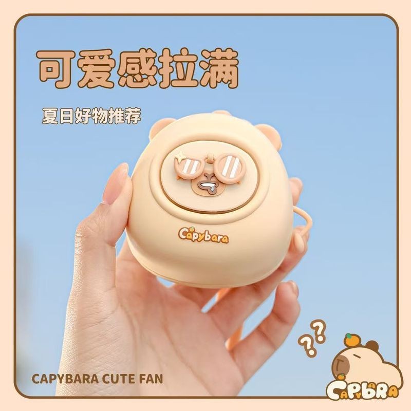 2025 Cute Capybara Mini Fan Portable Cartoon Handheld Fan Lightweight ...