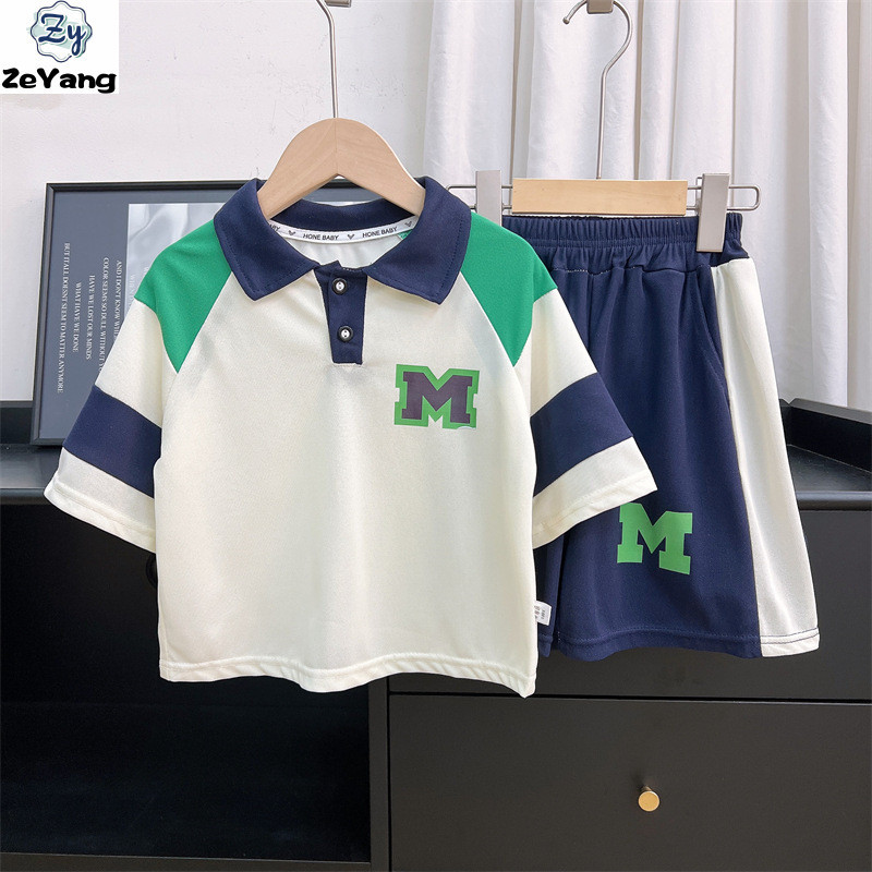 [ZY] 90-170 Ready Stock Children's Casual POLO Shirt Suit Fashion Short ...