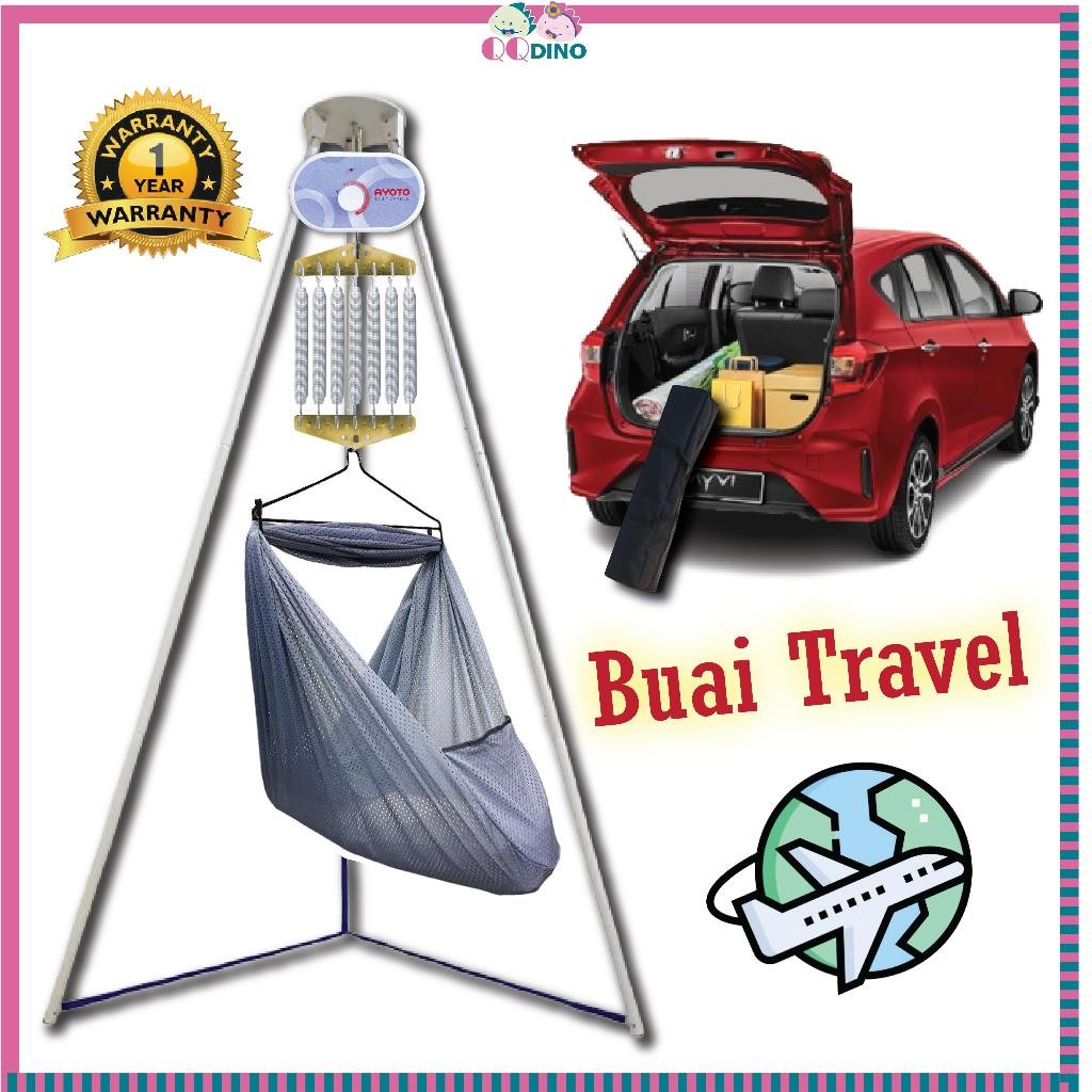 QQ COMPACT Travel Spring Cot Rangka Buai Buaian Baby Mesin Auto ...