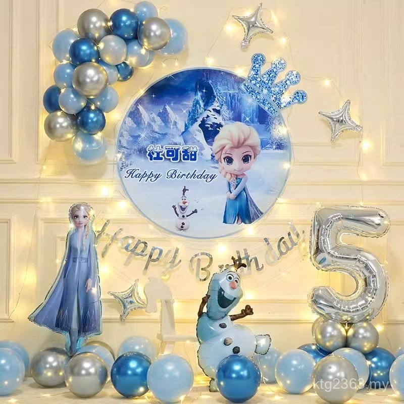 Persediaan Adegan Hari Lahir Puteri Elsa untuk Dinding Latar Belakang ...