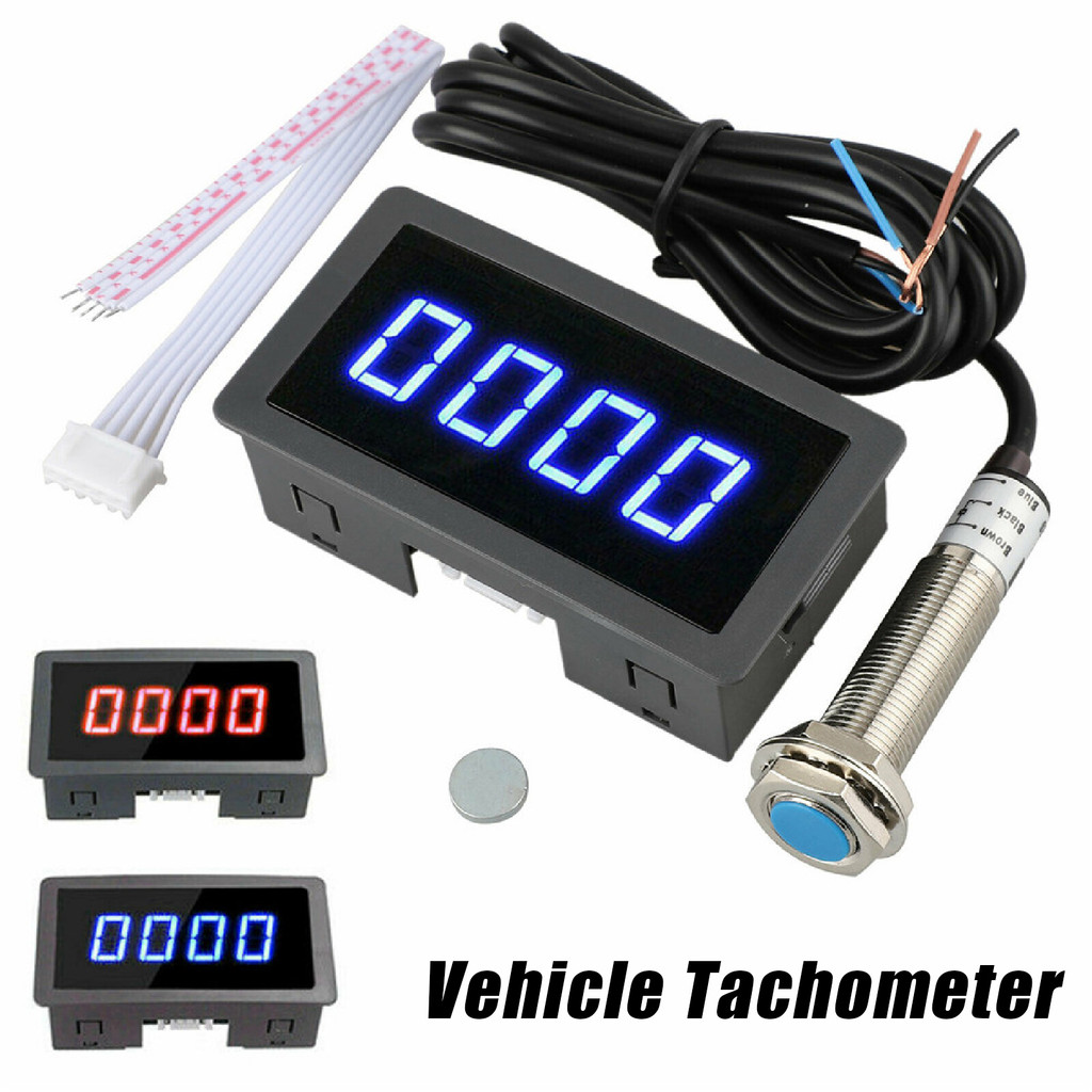 SDR- Car Tachometer LCD High Accuracy Lightweight 4 Digital RPM Speed ...