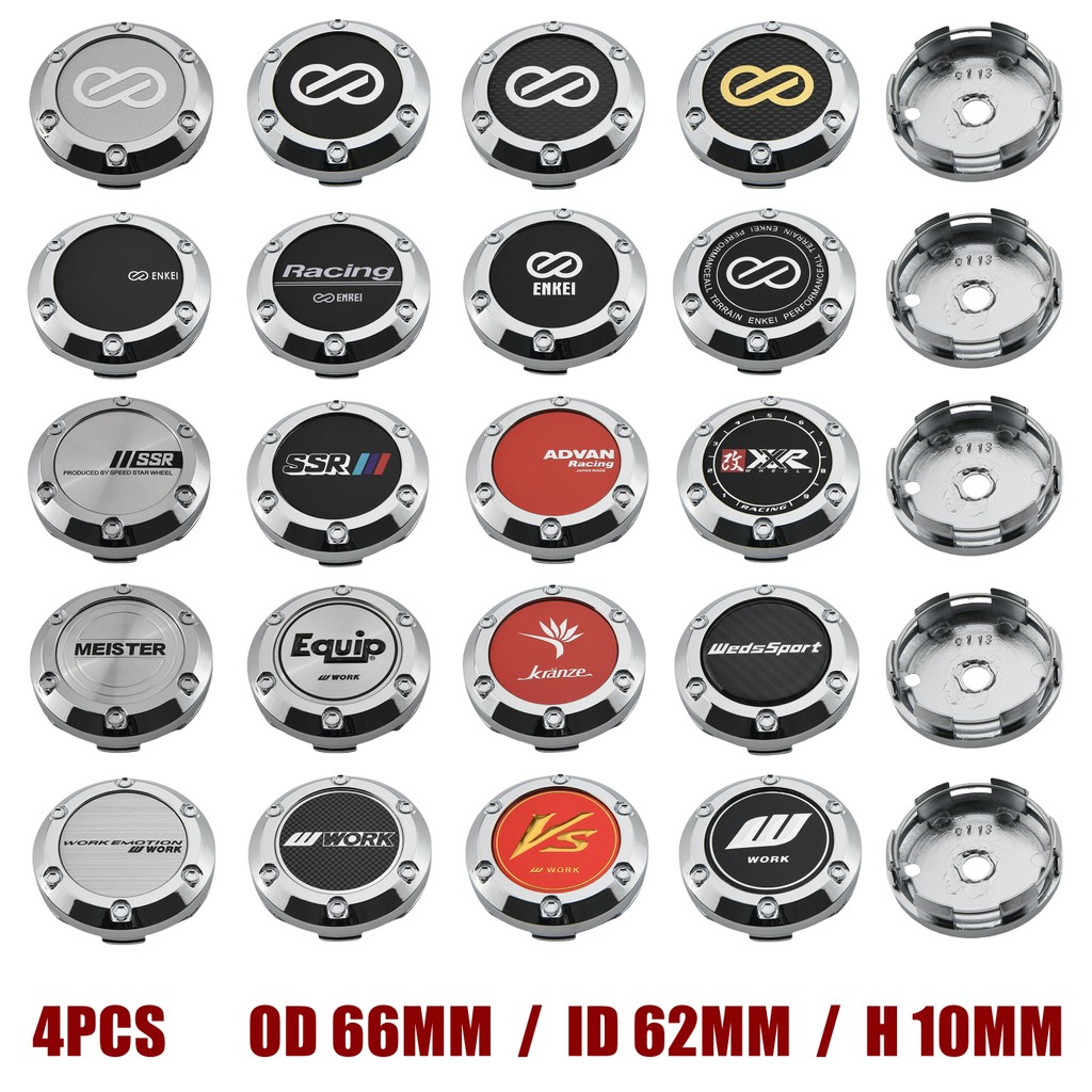 Japan Car Racing 66mm WORK Sticker Wheel Cap EQUIP MEISTER Wheel Cover ...