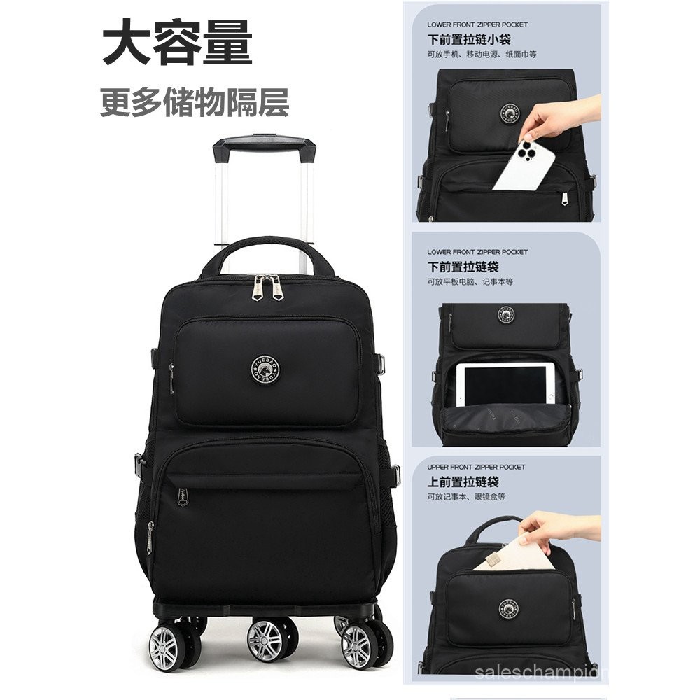 Waterproof Lightweight Trolley Backpack Travel Bag Student School Bag ...
