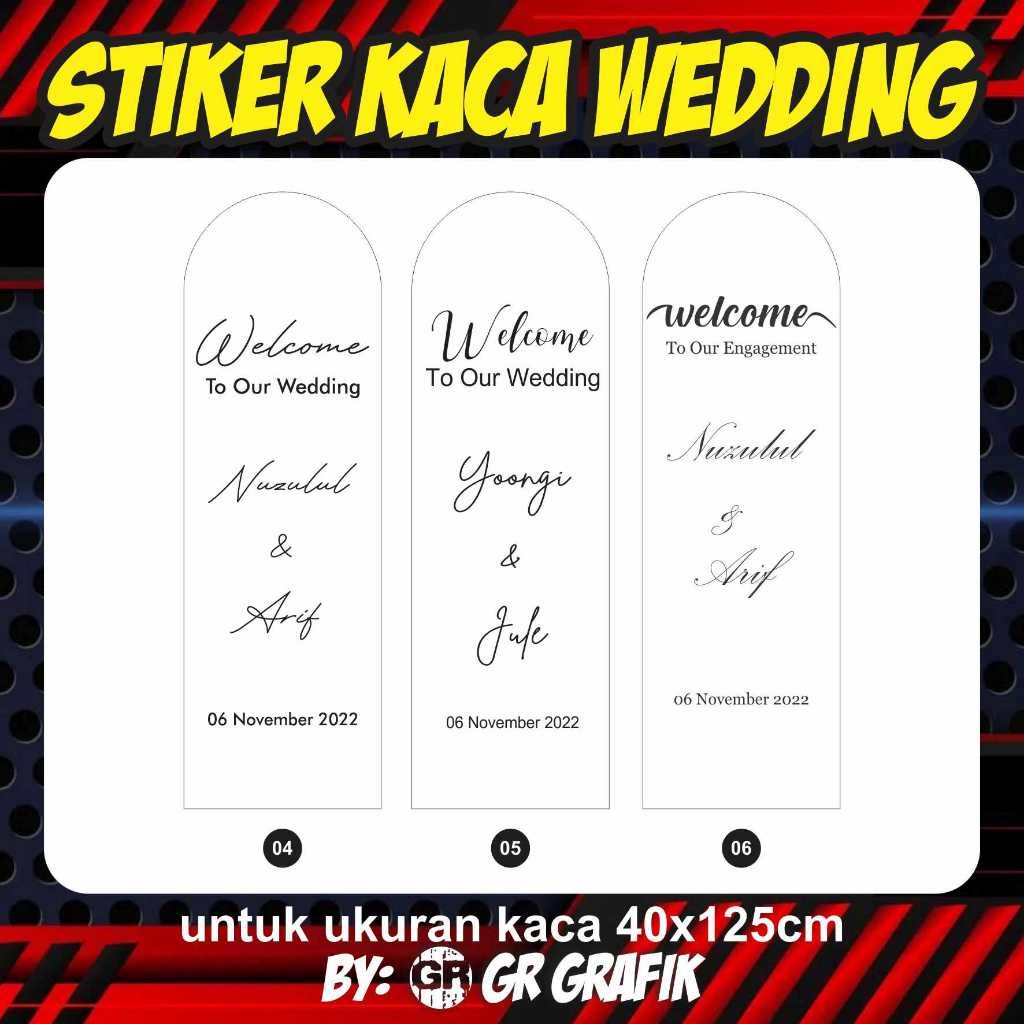Sticker Cutting Welcome Sign 40 X 125 / Proposal Decoration / Wooden ...