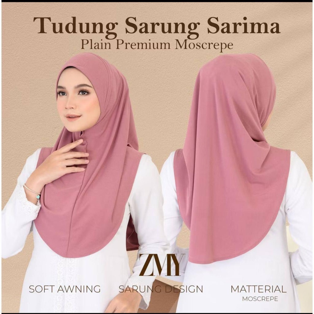 Tudung sarung Sarima Plain Soft Awning Kain Mosscrepe(READY STOCK ...