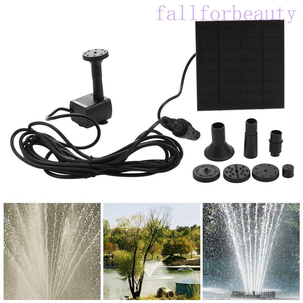 FALLFORBEAUTY Solar Panel Water Pump, 4 Nozzles DC Brushless Solar ...