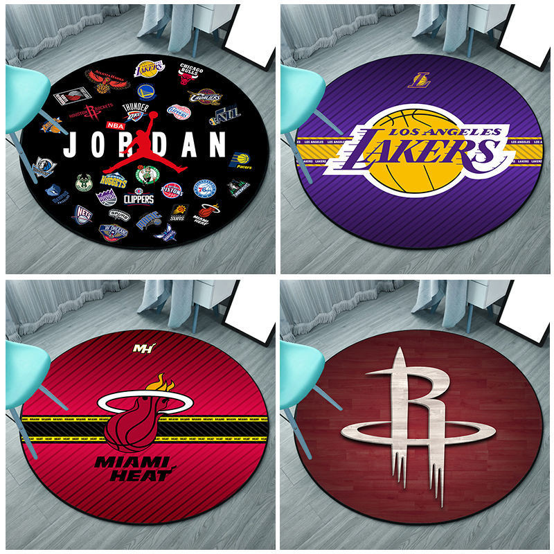 [838 People Praise] NBA Basketball Round Carpet Lakers Rocket Bedroom ...