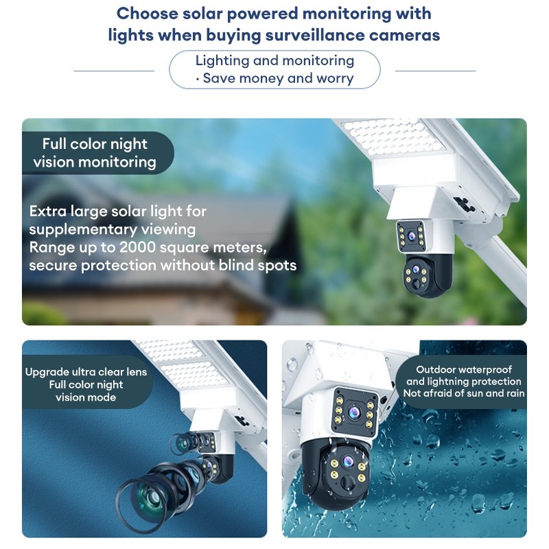 Solar Monitoring Street Light All-in-One Dual-Screen High-Definition ...