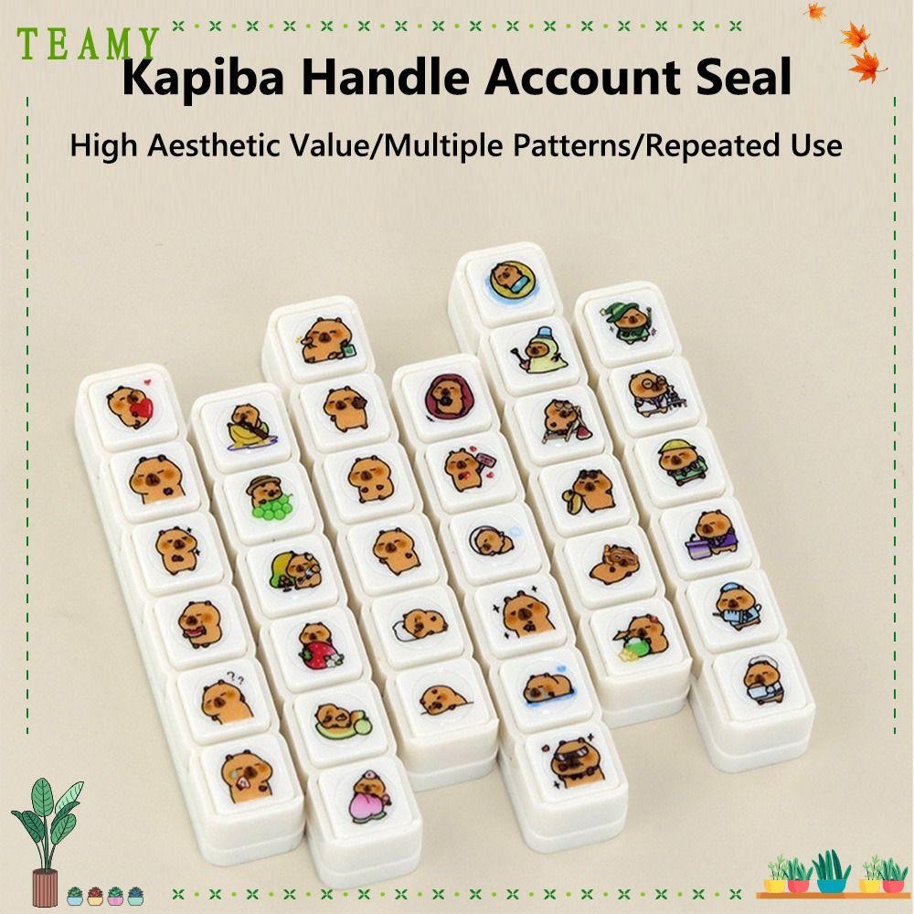 TEAMY 6PCS/Set Capybara Stamps, Plastic DIY Album Journal Planner Self ...