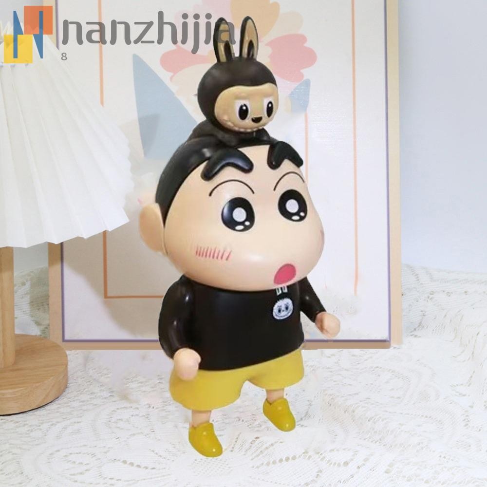 NANZHIJIA Labubu Crayon Shin Chan Piggy Bank, Anime Savings Tank Labubu ...