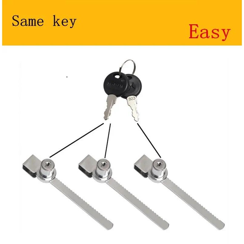 3 Same Key Sliding Window Glass Cabinet Lock with Key for Mobile ...