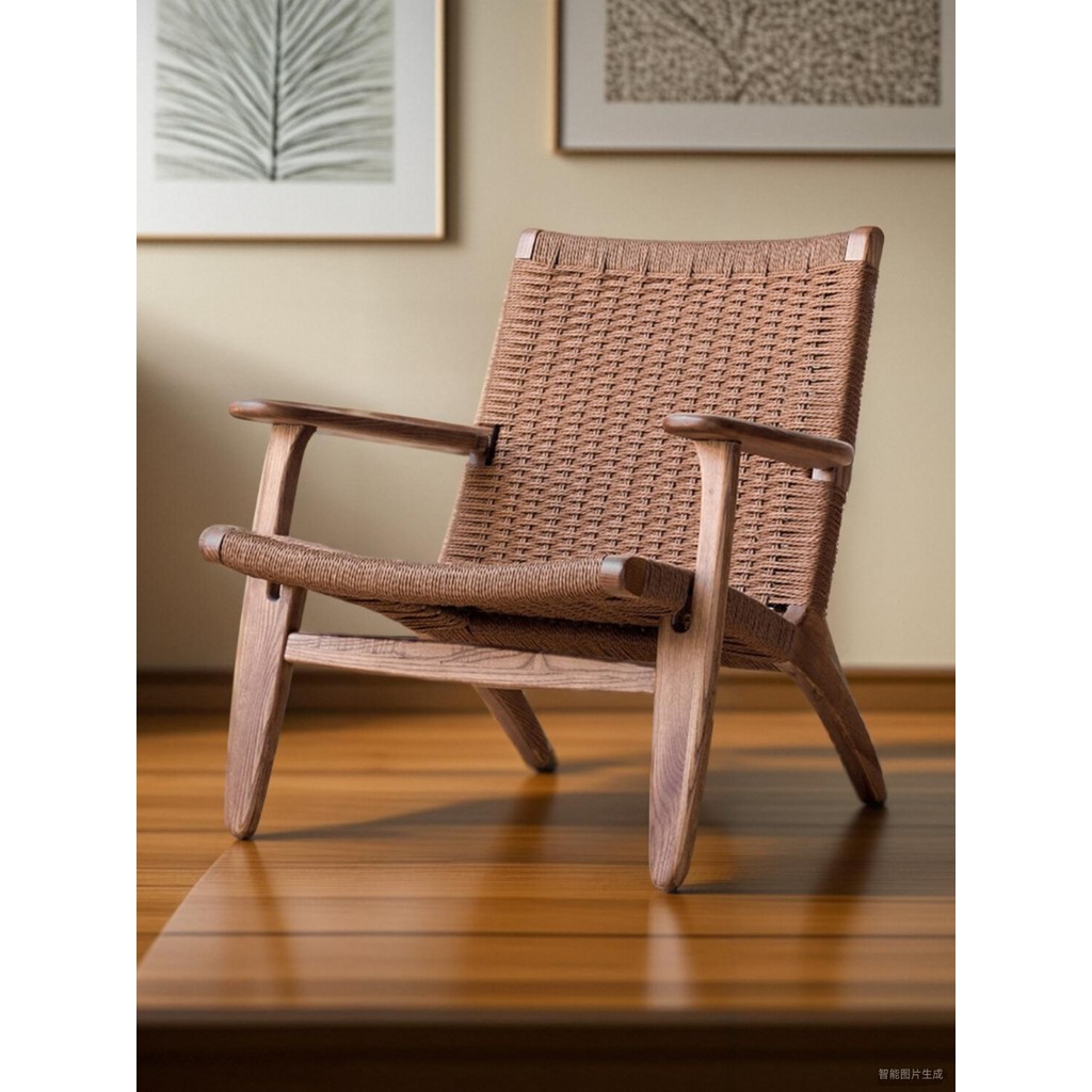 Kerusi Pelana Nordic Kayu Pepejal Retro Sofa Tunggal Homestay Hotel ...