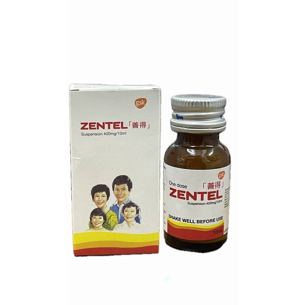 ZENTEL 400MG SUSPENSION 10ML - DEWORM/ UBAT CACING (EXP:04/2027 ...