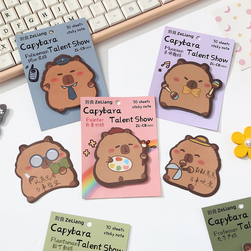 Cute Capybara Sticky Notes Simple Decorative Memo Pads for Students ...