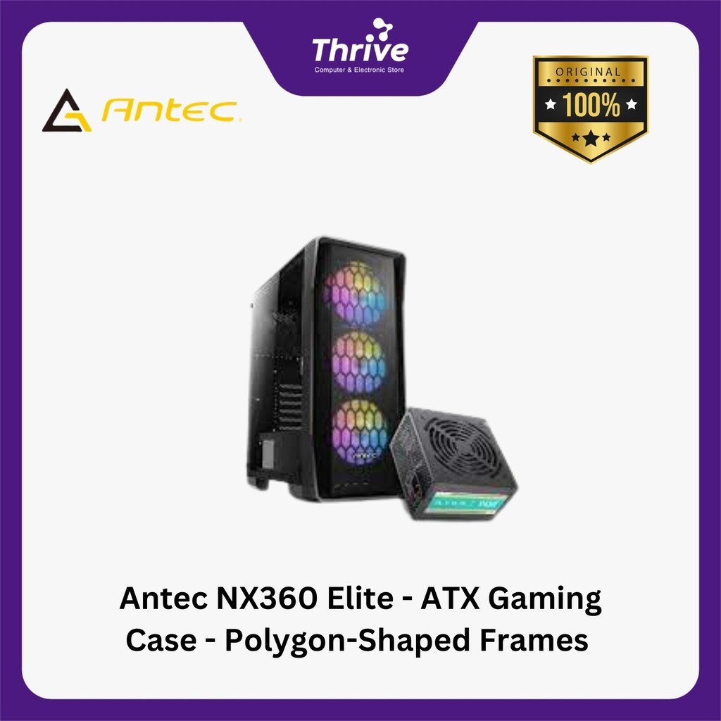 Antec NX360 Elite - ATX Gaming Case - Polygon-Shaped Frames with ...