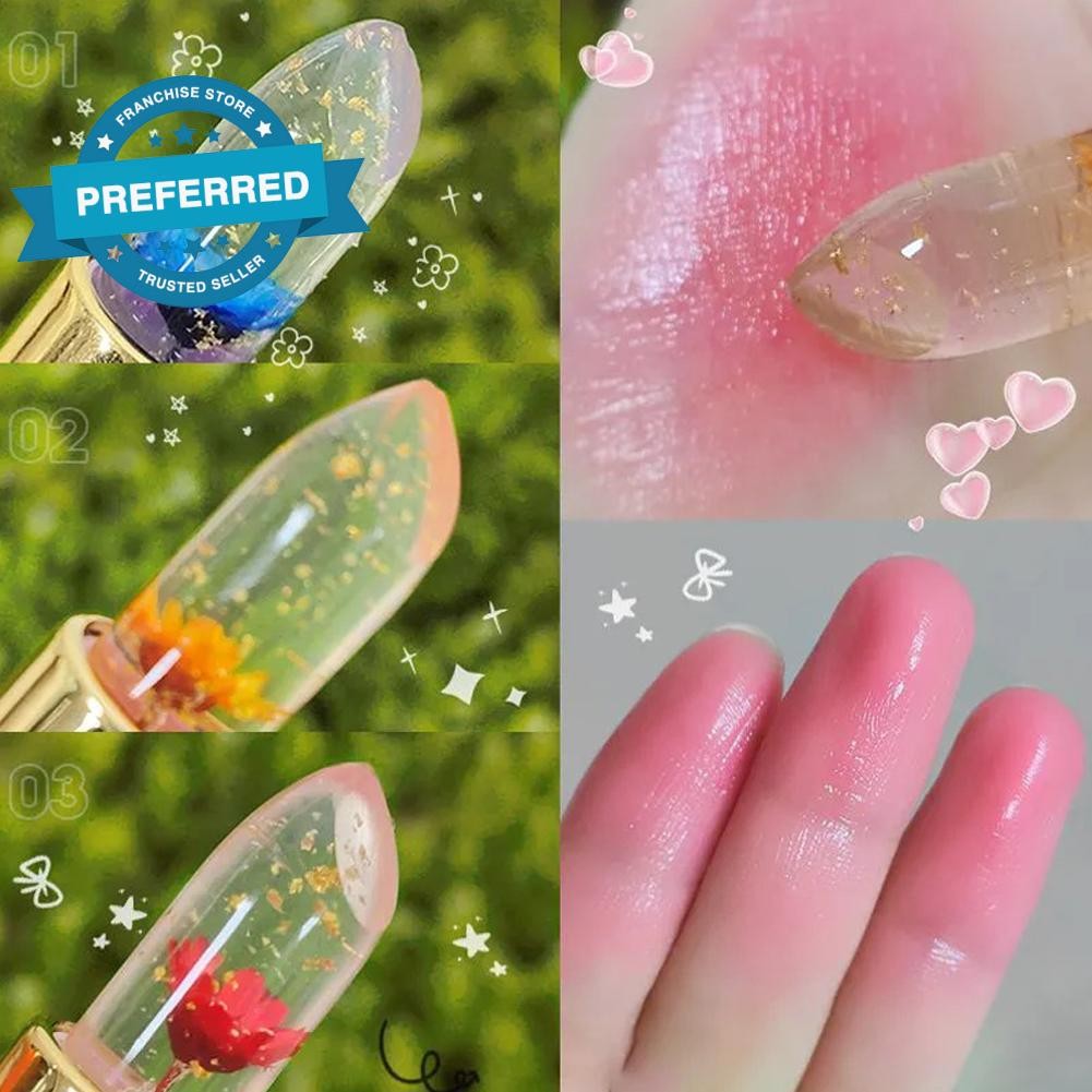 3 Color Flower Color Changing Lipstick Moisturizing Temperature Jelly ...