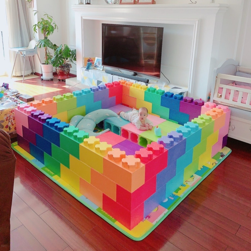 Children's Building Blocks Fence Foam Combination Amusement Park Castle ...