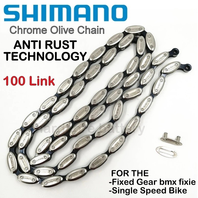 ORIGINAL Shimano Chrome Olive Chain BMX fixie Single Speed Fixed Gear ...
