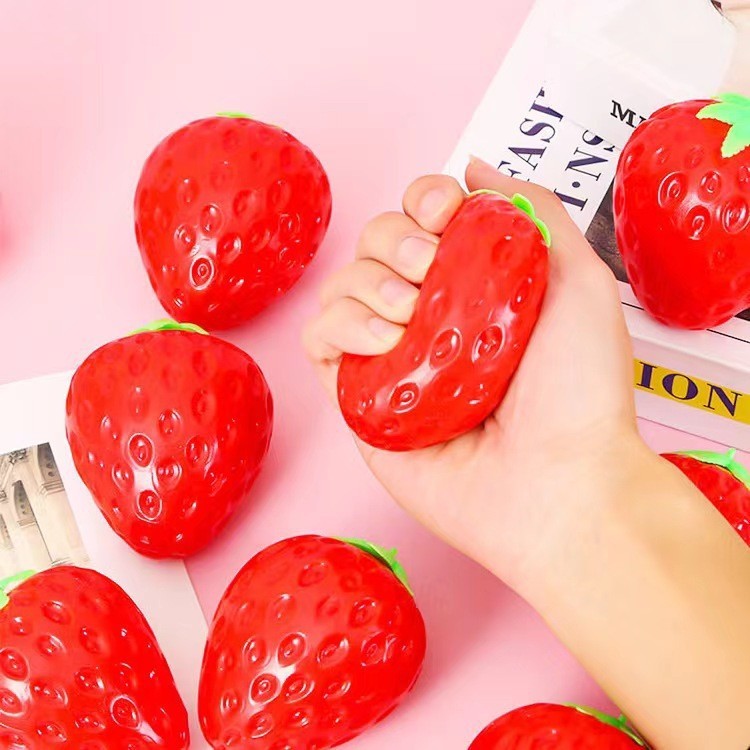 Strawberry Squishy Squeeze Toy Stretchable Retractable Play Stress ...