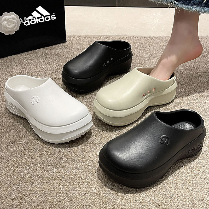 New Style Muller Waterproof Thick-Soled Toe-Covered Slippers Outer Wear ...