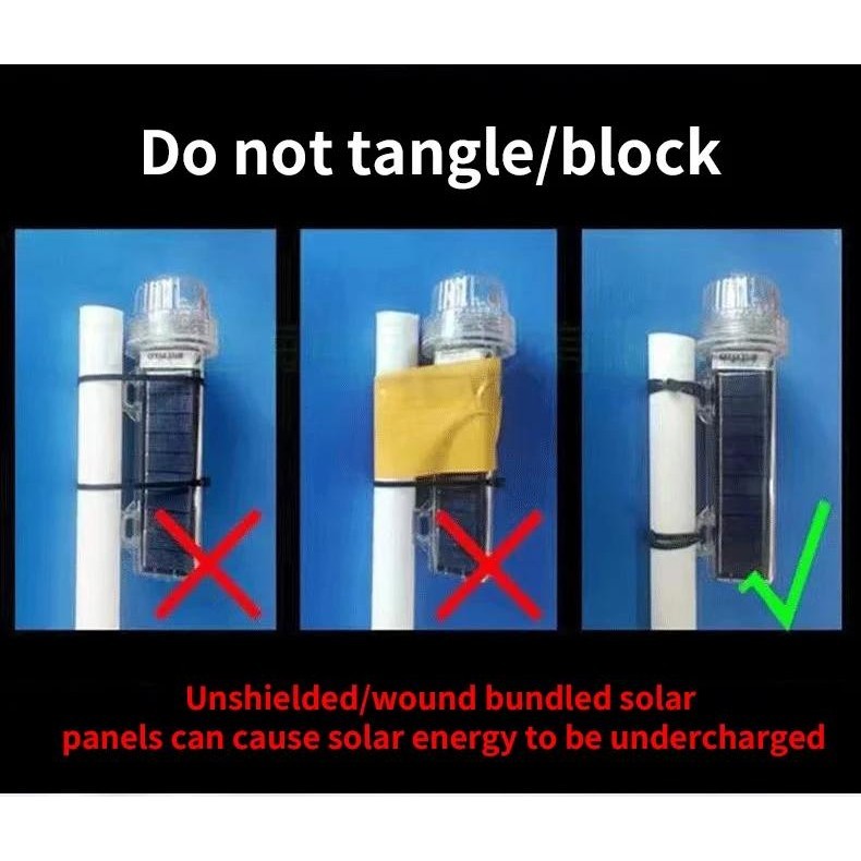 Solar Powered Waterproof Net Mark/Position Flashing Marine Signal Light ...