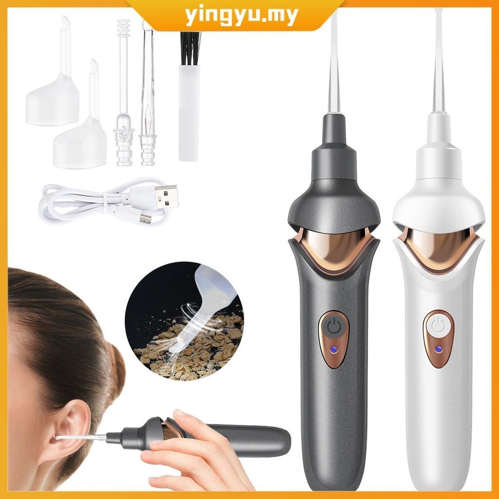Electric Earwax Removal Kit USB Charging Vacuum Ear Cleaner Vibration Painless Vacuum Ear Wax ...
