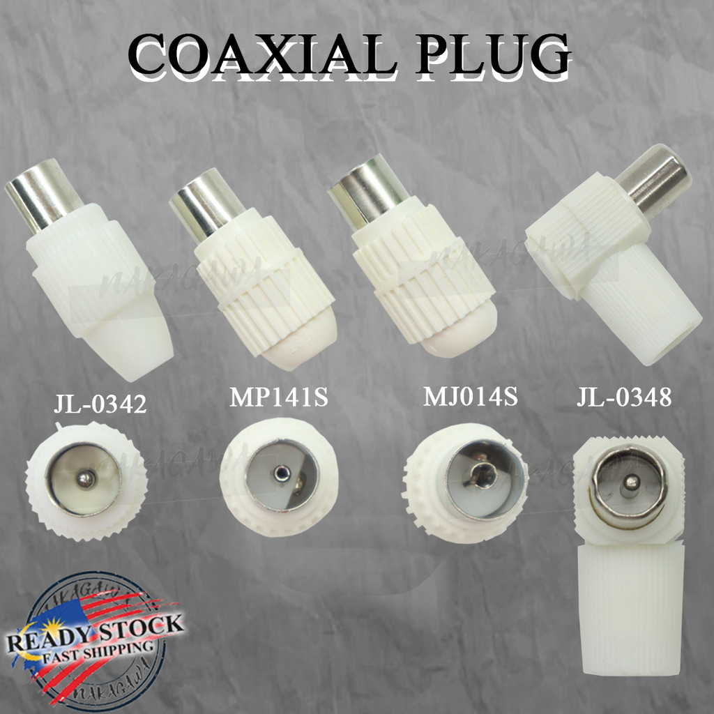 EST JAPAN COAXIAL PLUG MALE / FEMALE CONNECTOR / L TYPE CONNECTOR TV ...