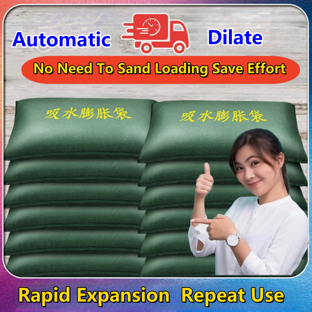 Sandless Sandbag Flood Control Water Activated Flood Barriers Absorbent ...