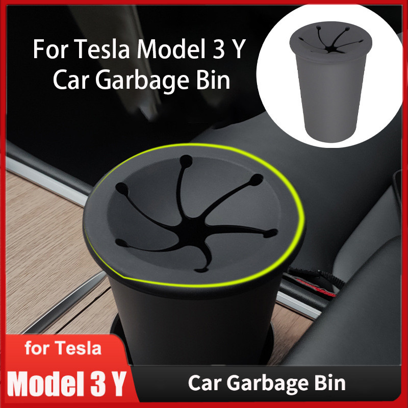 For Tesla Model 3 Y Car Garbage Bin Creative Storage Cup Front Interior ...