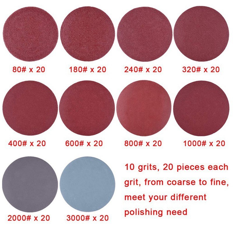 Perfect Your Surfaces with 200 50mm Sanding Discs - 80-3000 Grit ...