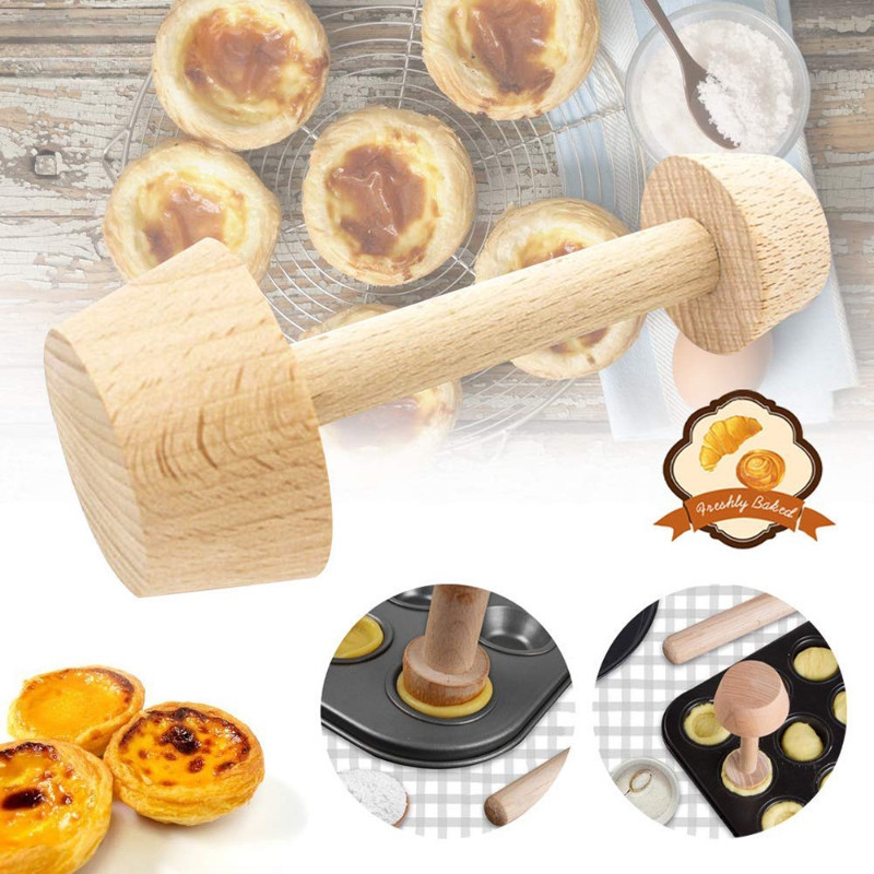 Wooden Egg Tart Shell Forming Pastry Shaper Mini Pan Double sided ...