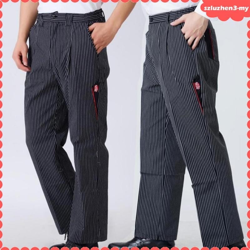 [SzluzhenbcMY] Professional CHEF TROUSERS Kitchen Catering Cook Waiter ...