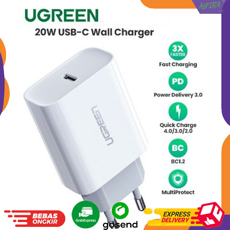 Ugreen Charger Head Type C 20W PD 3.0 Fast Charger Suitable For All ...