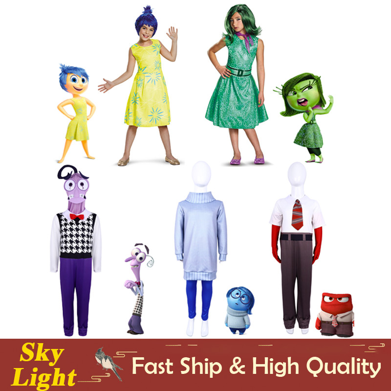 Inside Out 2 Joy Anger Sadness Fear Disgust Cosplay Costume For Kids ...