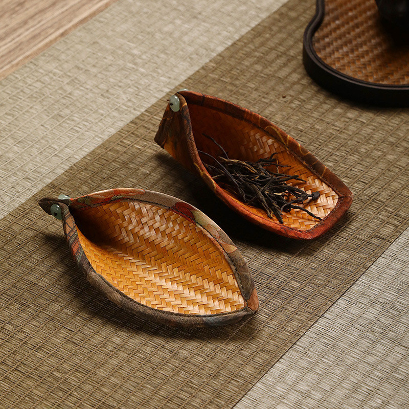 Bamboo Weaving Tea Ze Da Lacquer Leaf Tea Shovel Dustpan Tea Puller ...
