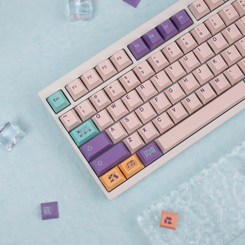 Music Unicorn Pink keycaps Side / Front Print shine through with root ...