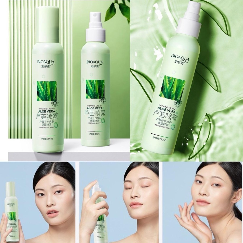 Bioaqua Aloe Vera Moisturizing Facial Spray 150ml Moisturizer Skincare | Shopee Malaysia