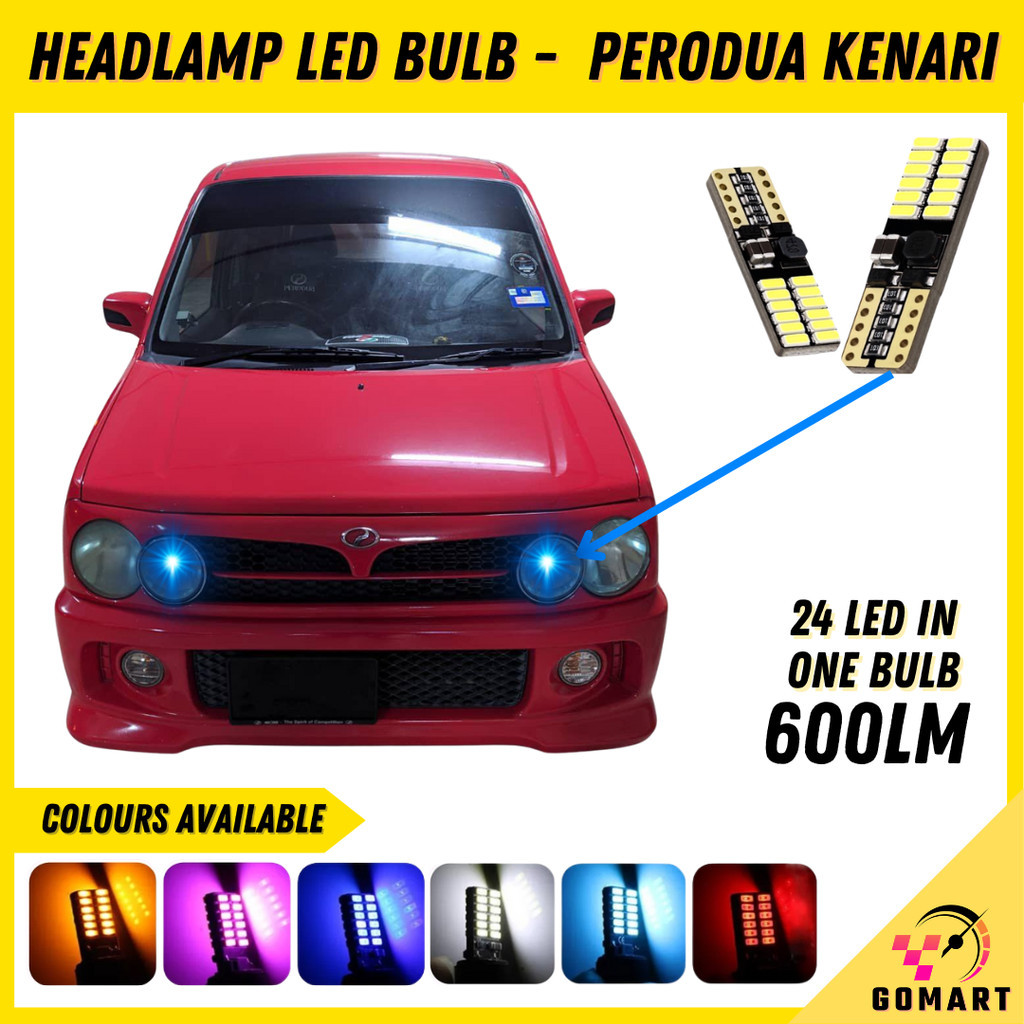 PERODUA KENARI LOW BEAM HEADLIGHT T10 LED BULB Small Headlamp Dome ...