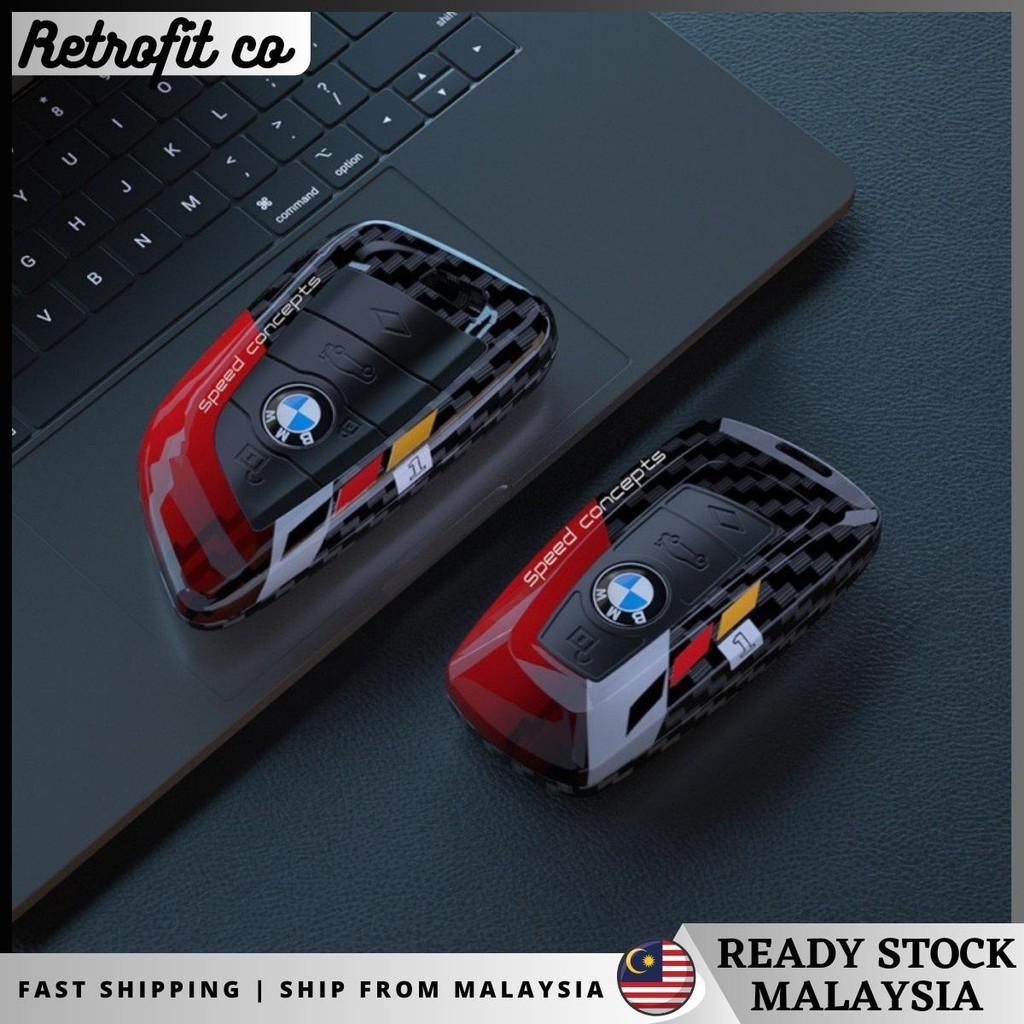 🇲🇾 BMW Colored Carbon fiber Car Key Cover Full Covered Key Casing BMW ...