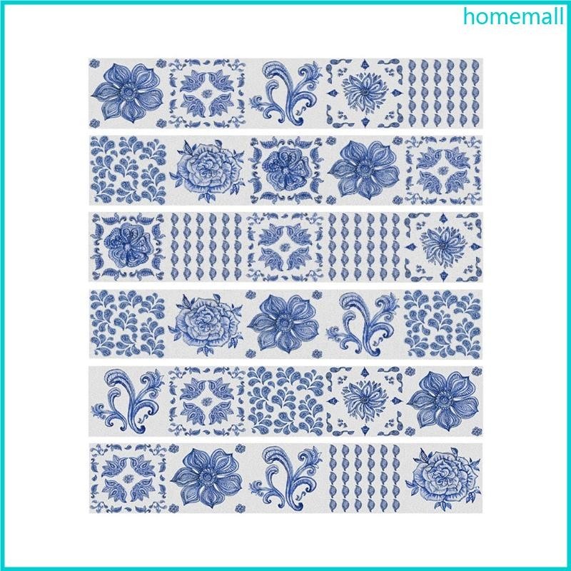 HO 6Pcs Flowers Tile Floor Stair Sticker PVC Waterproof Mural Decals ...